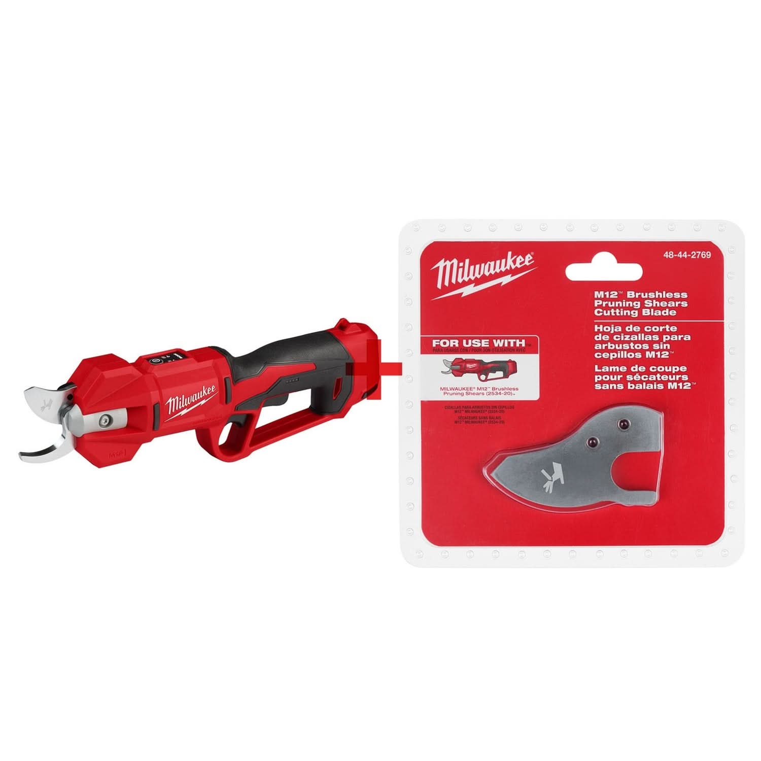 Milwaukee M12 Brushless Pruning Shears with Replacement Blade – Tool Nut