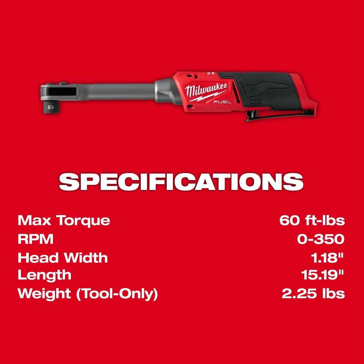 Milwaukee 3050-20 M12 FUEL INSIDER Extended Reach Box Ratchet – Tool Nut