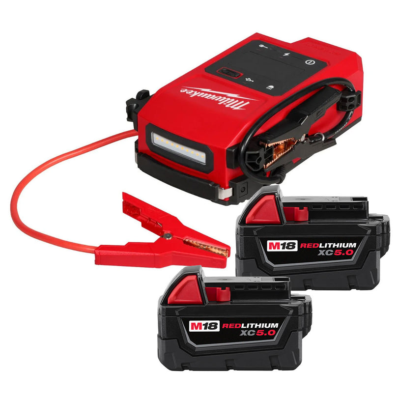 Milwaukee 3841-20 M18 HOTSHOT Jump Starter w/ (2) 5.0Ah Batteries ...