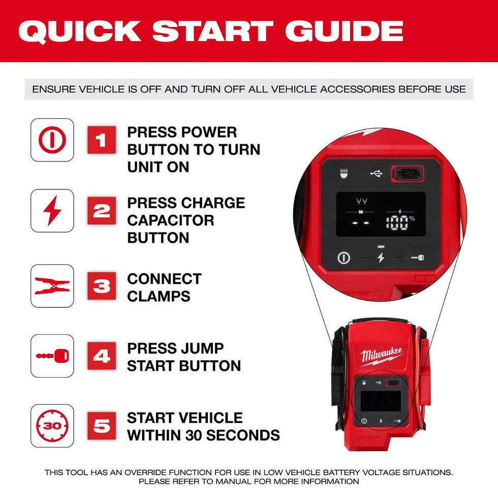 Milwaukee 3841-20 M18 HOTSHOT Jump Starter, Tool Only – Tool Nut