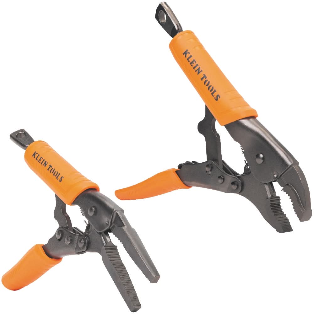 Klein Tools 38663 2-Piece Locking Pliers Set, Curved Jaw 10-Inch, Long ...