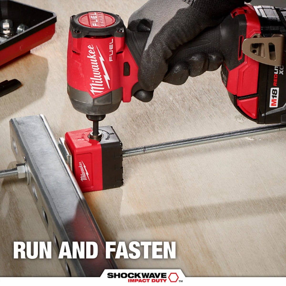 Milwaukee 48-32-2391 SHOCKWAVE Impact Duty 3/8-in. Threaded Rod Nut Ru ...