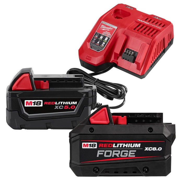 Milwaukee M18 REDLITHIUM FORGE XC 8.0Ah + M18 XC 5.0Ah Starter Kit ...