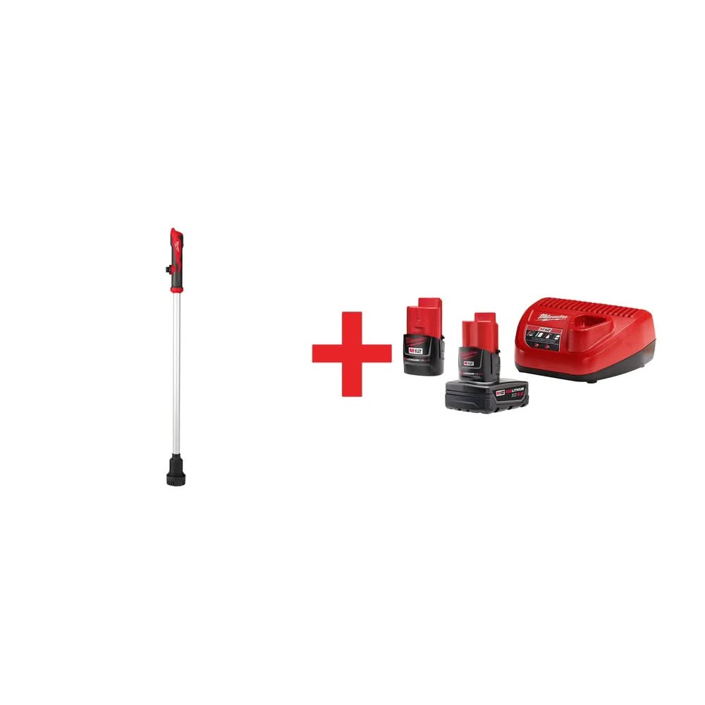 Milwaukee M12 Stick Transfer Pump with M12 REDLITHIUM CP2.0/XC4.0 Star ...