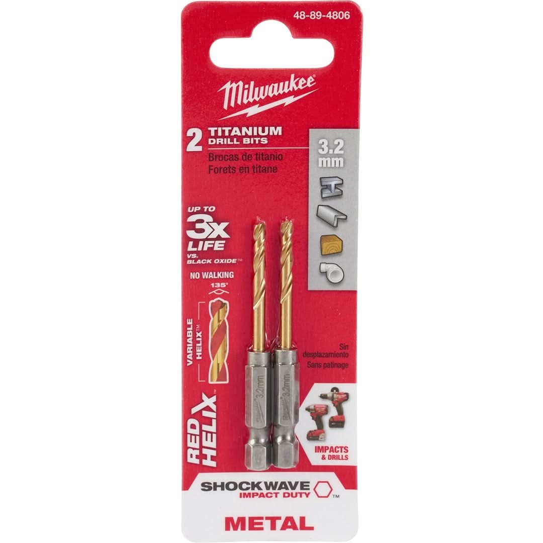 Milwaukee 48-89-4806 Metric Shockwave Titanium Red Helix 3.2mm – Tool Nut