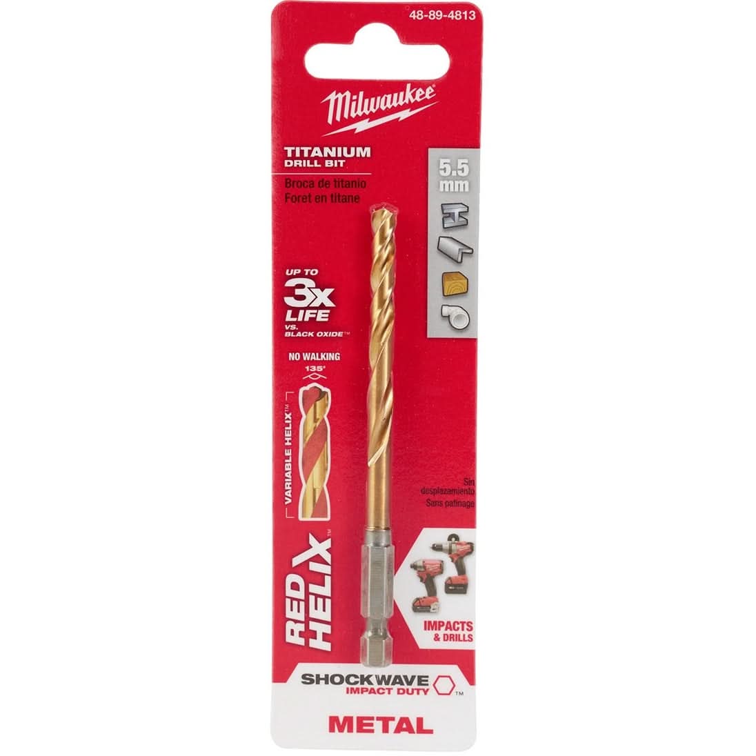Milwaukee 48-89-4813 Metric Shockwave Titanium Red Helix 5.5mm – Tool Nut