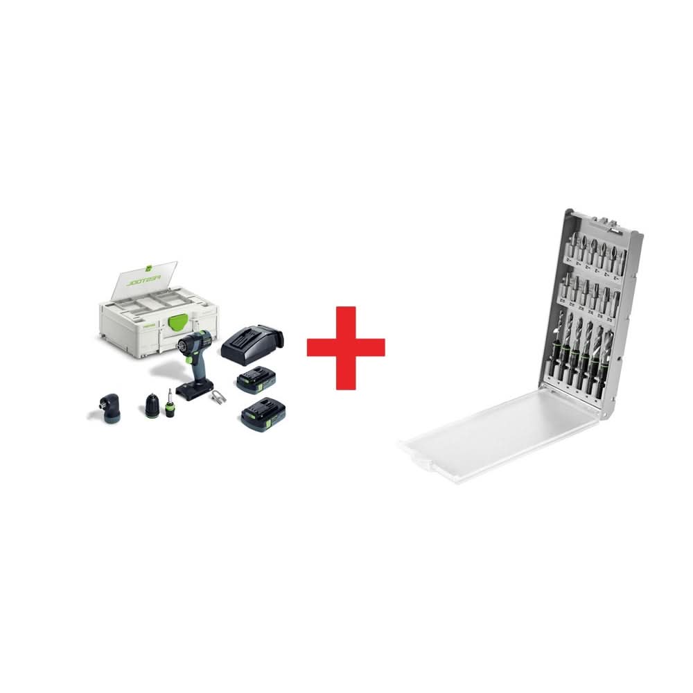 Festool TXS 18 SET HPC 4.0Ah Drill Kit with BKS SYS3 D3-8 K CE/W F 18 ...