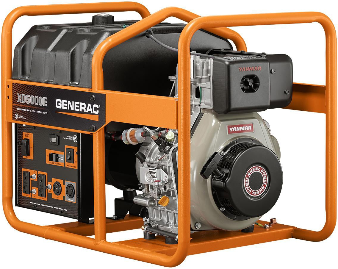Generac 5000 Watt Electric Start Diesel Portable Generator, CARB (6864 ...