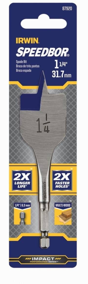 Irwin 87920 Speedbor Short Length Spade Bit 1-1/4-in. – Tool Nut