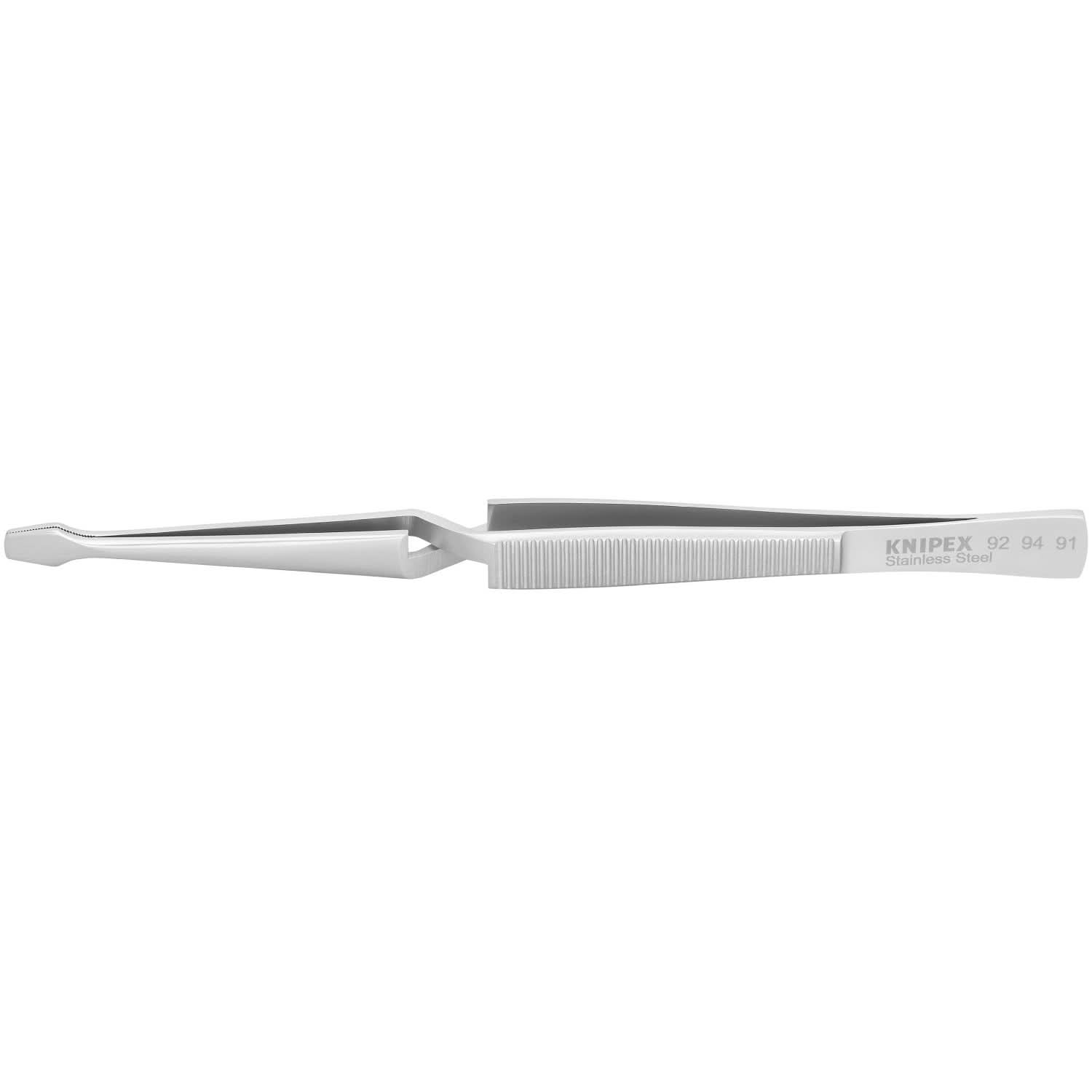 Knipex 92 94 91 Stainless Steel Gripping Cross-Over Tweezers-Blunt Tip ...