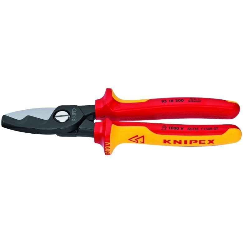 Knipex 95 18 200 SBA 8" Cable Shears-Twin Cutting Edges-1000V Insulate ...