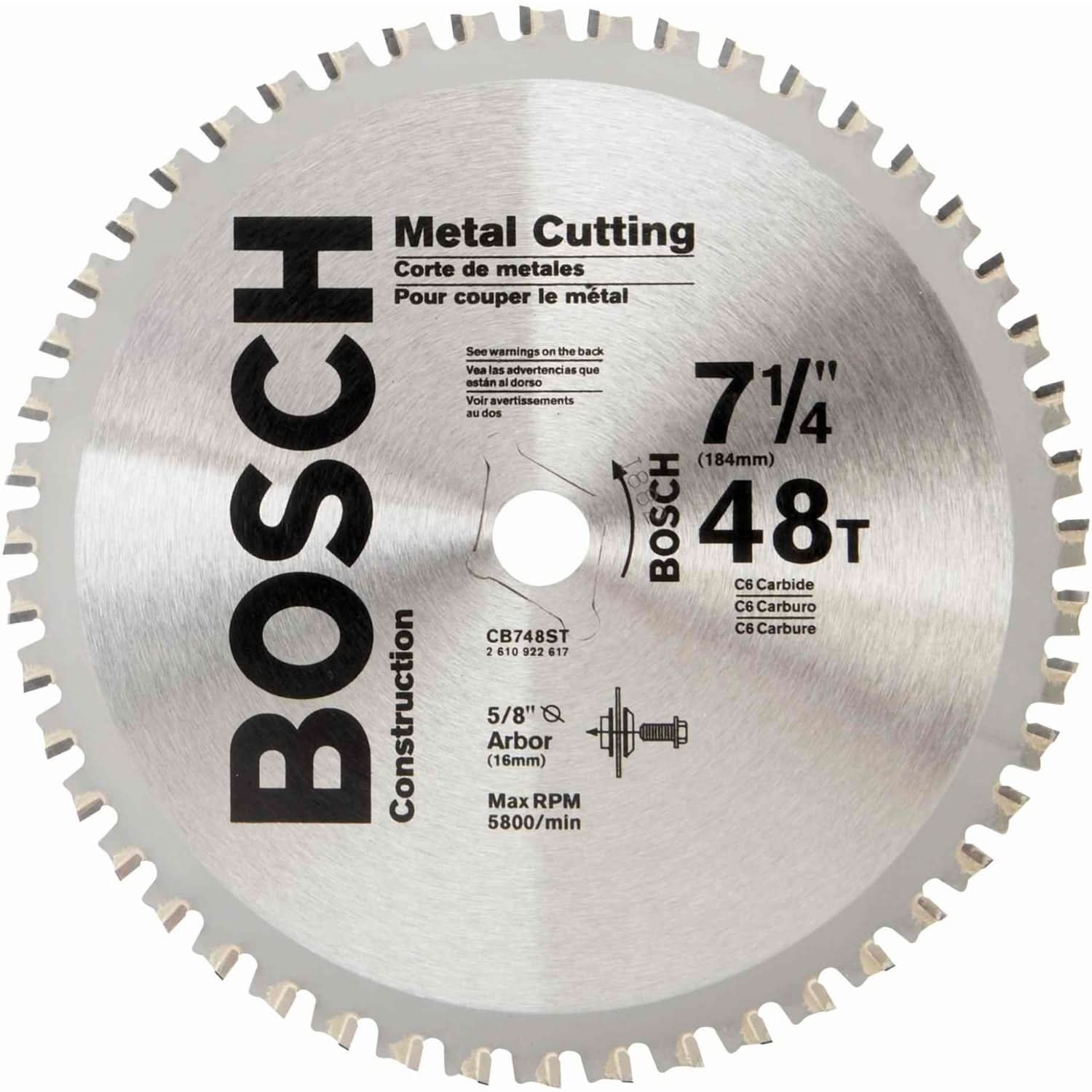 Bosch CB748ST 7-1/4-Inch 48 Tooth Ferrous Metal Cutting Circular Saw B ...