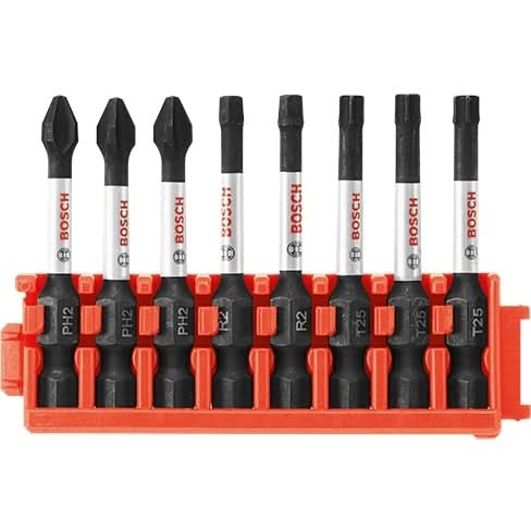 Bosch CCSV208 8-Piece Impact Tough Phillips, Square and Torx 2" Power ...