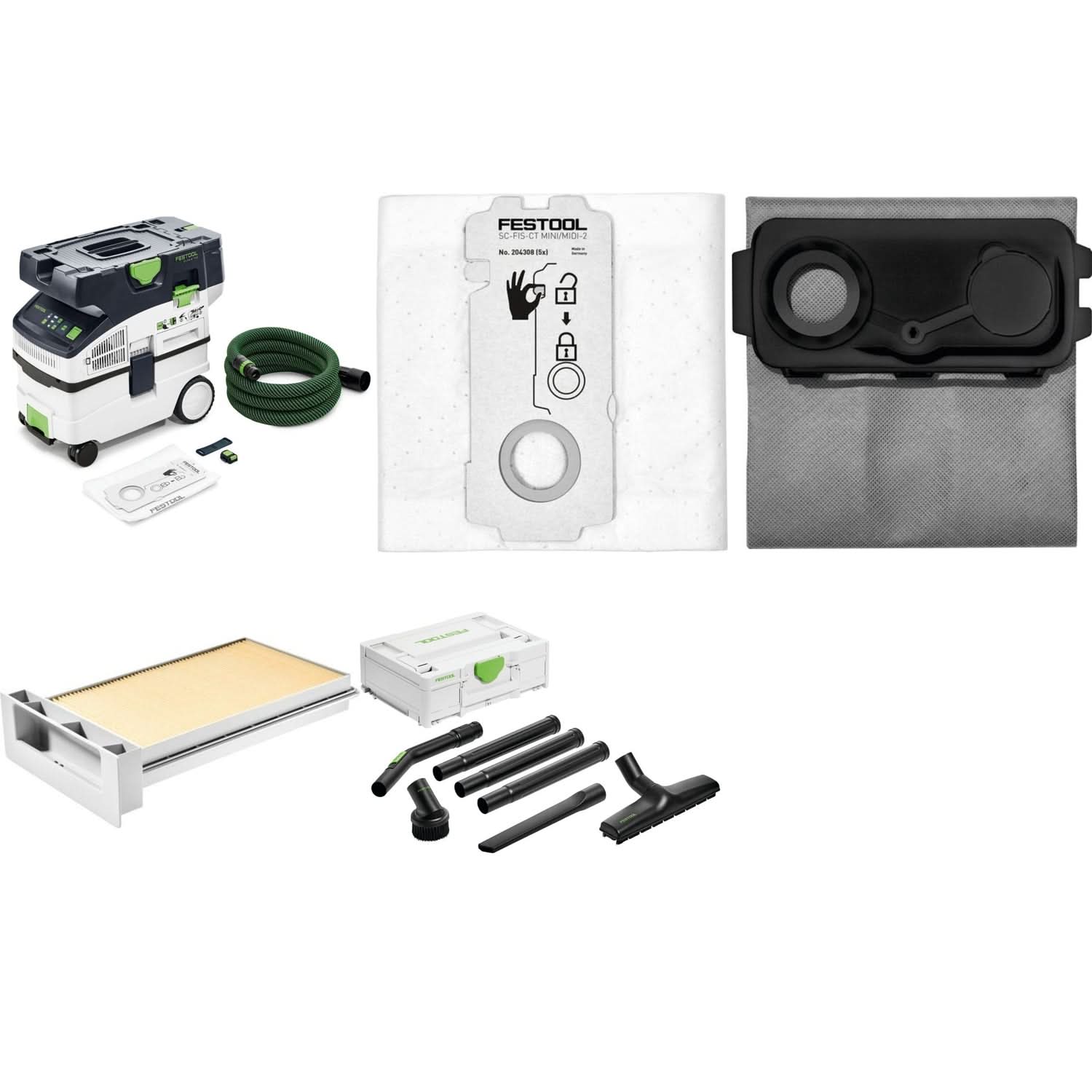 Festool CTC MIDI I Cordless 36V Mobile HEPA Dust Extractor BASIC Elite ...