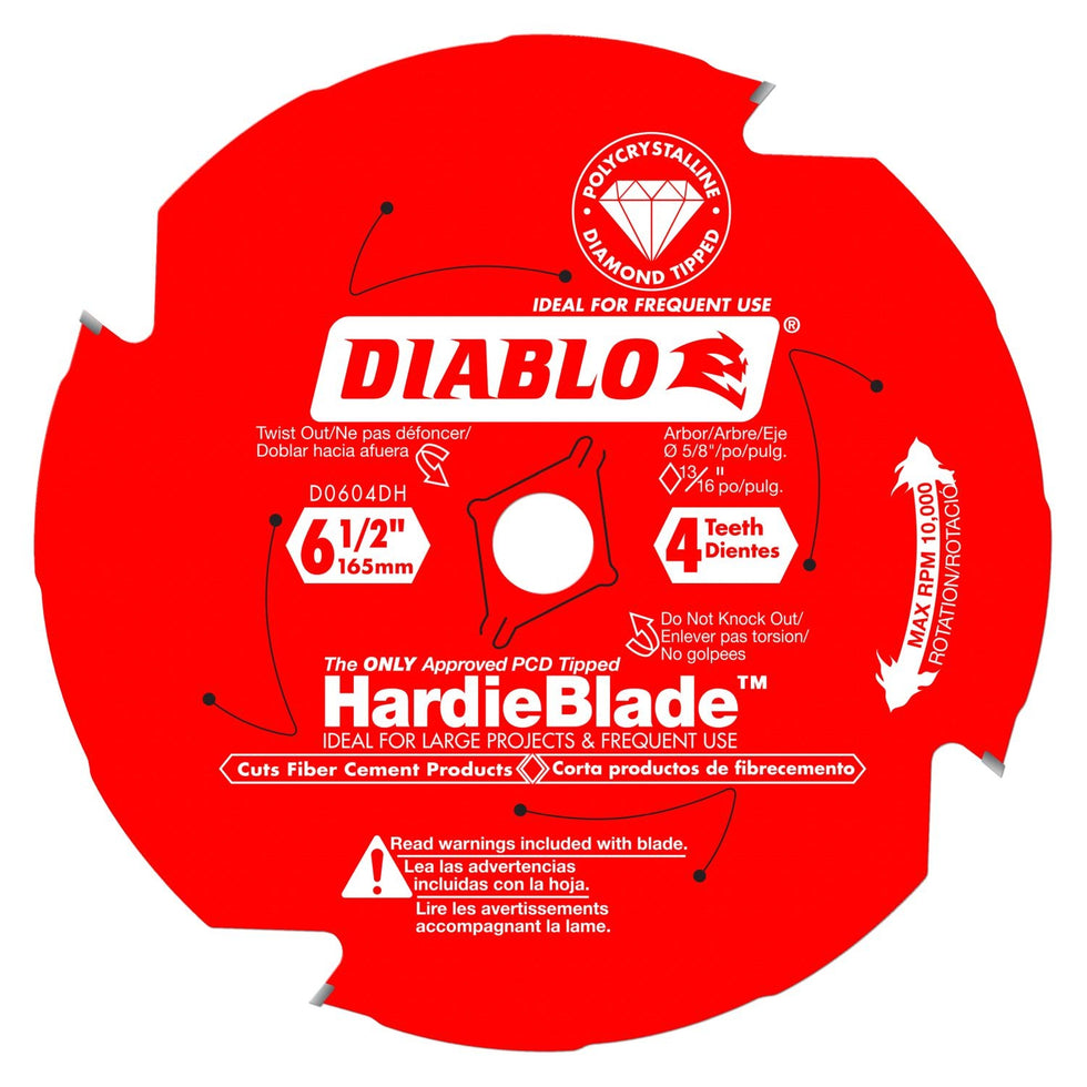 Diablo D0604DHA 6-1/2 in. x 4 Tooth (PCD) Fiber Cement HardieBlade ...