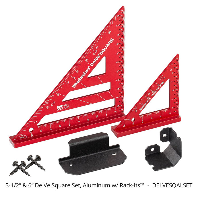 Woodpeckers DELVESQALSET DelVe Square Set, 3.5 in. & 6 in. Aluminum ...