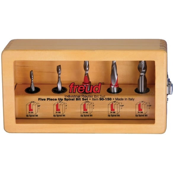 Freud 90-150 5 Piece Up Spiral Router Bit Set – Tool Nut
