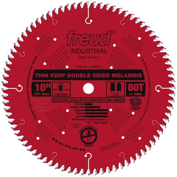 Freud LU96R010 10-Inch Thin Kerf Double Sided Laminate/Melamine – Tool Nut