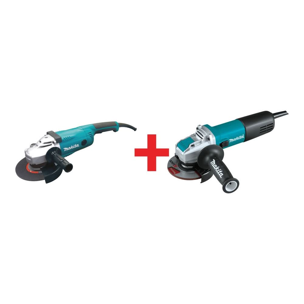 Makita 7" Angle Grinder with 4-1/2" X-LOCK Angle Grinder, with AC/DC S ...
