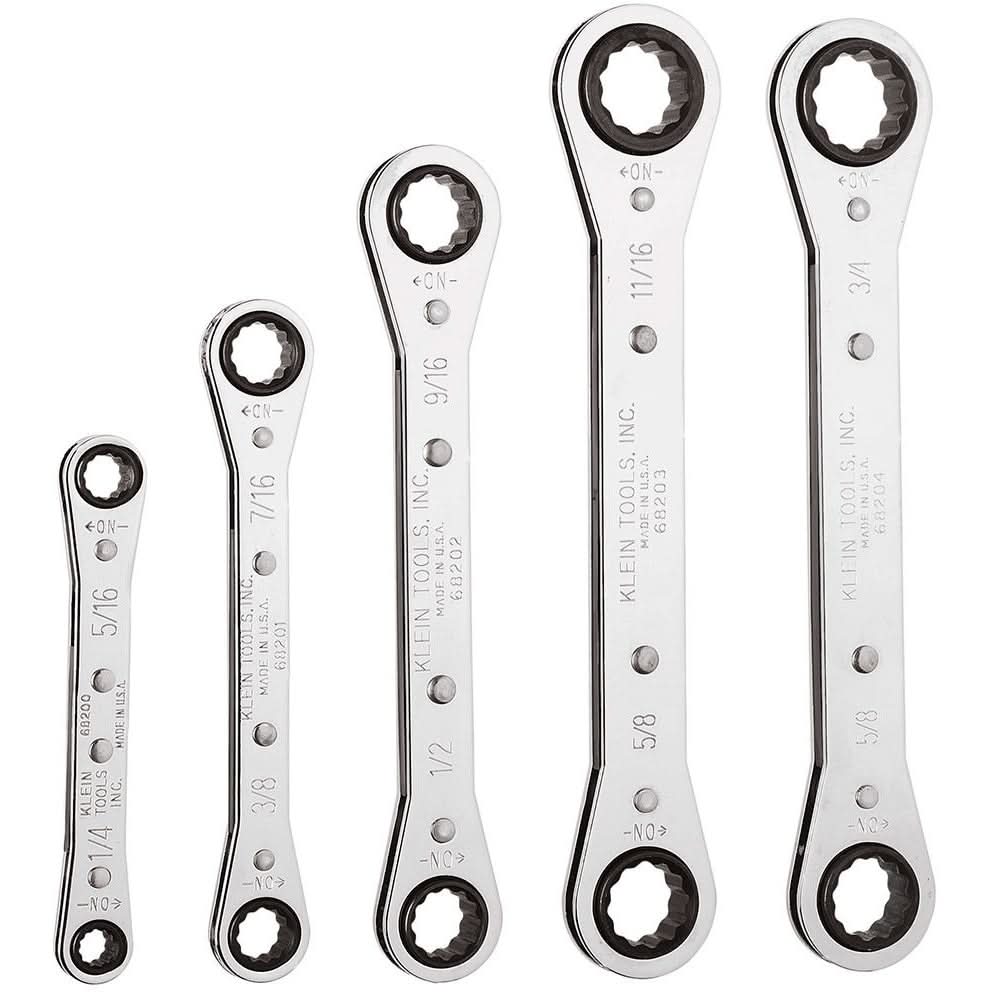 Klein 68221 5-Piece Ratcheting Box Wrench Set – Tool Nut
