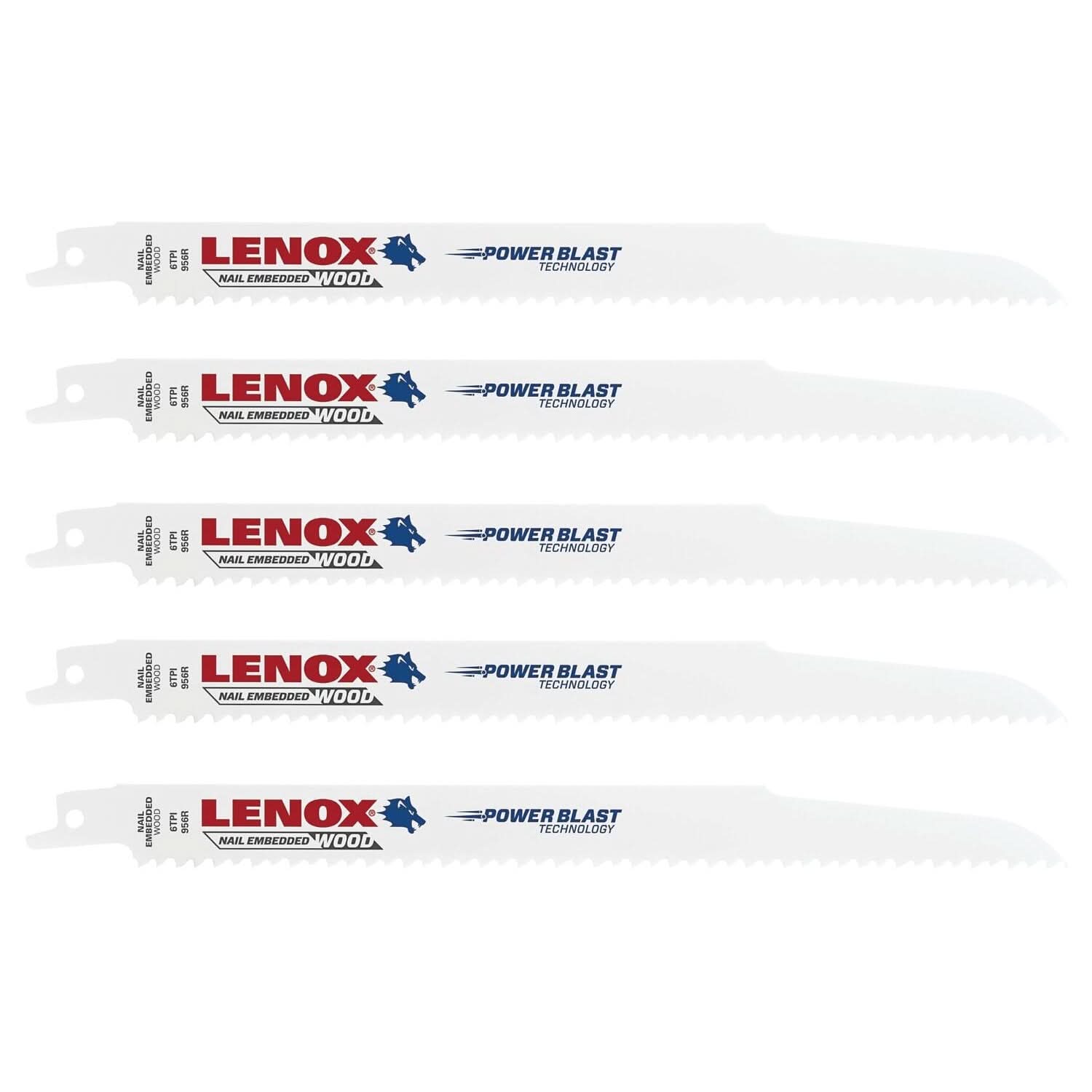 Lenox 20582956R 956R Wood Bi-Metal Reciprocating Saw Blades, 9-inch, 6 ...