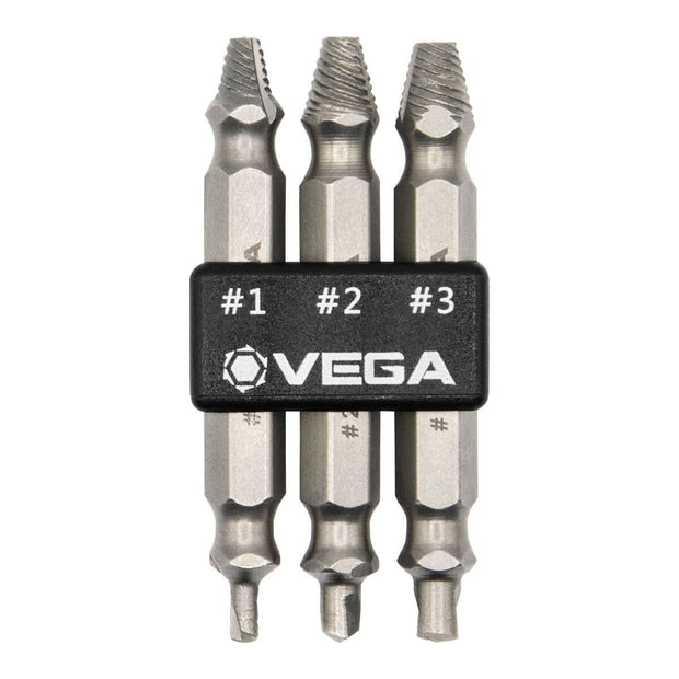 Vega SES-3 3-Piece Impact Rated Double-Sided Screw Extractor Set – Tool Nut