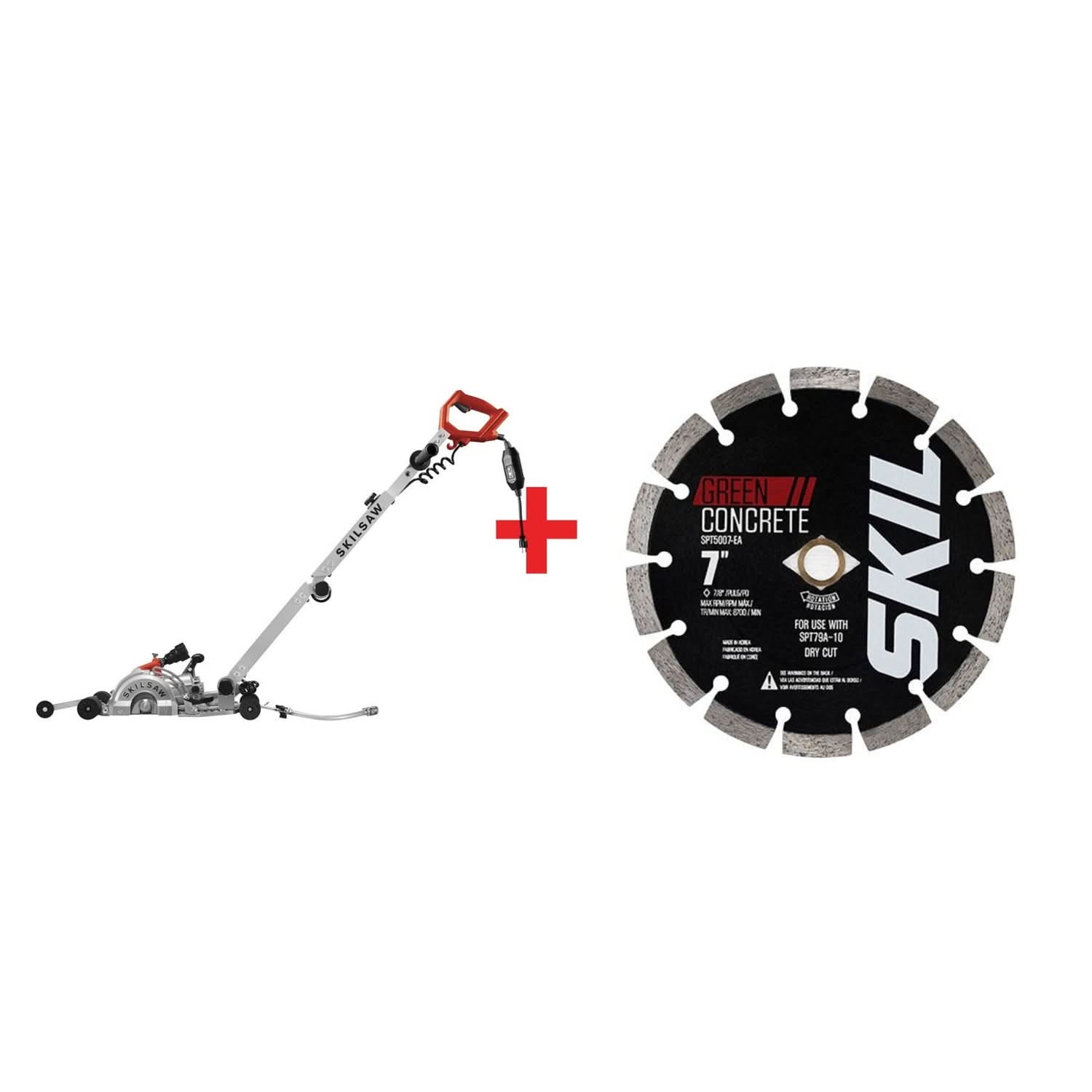 SKIL 7 In. Walk Behind Worm Drive for Concrete plus Green Cut Early En ...