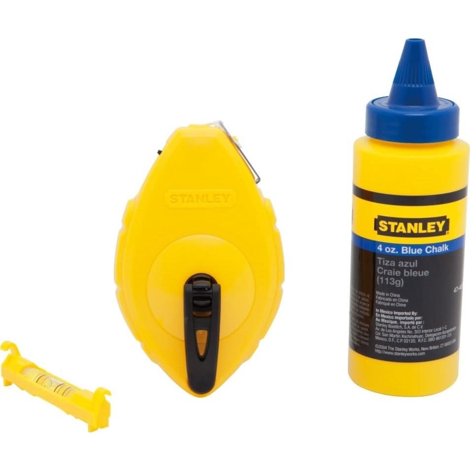 Stanley 47-443 3 Piece Chalk Box Set - 4 oz. bottle Blue Chalk & Plast ...