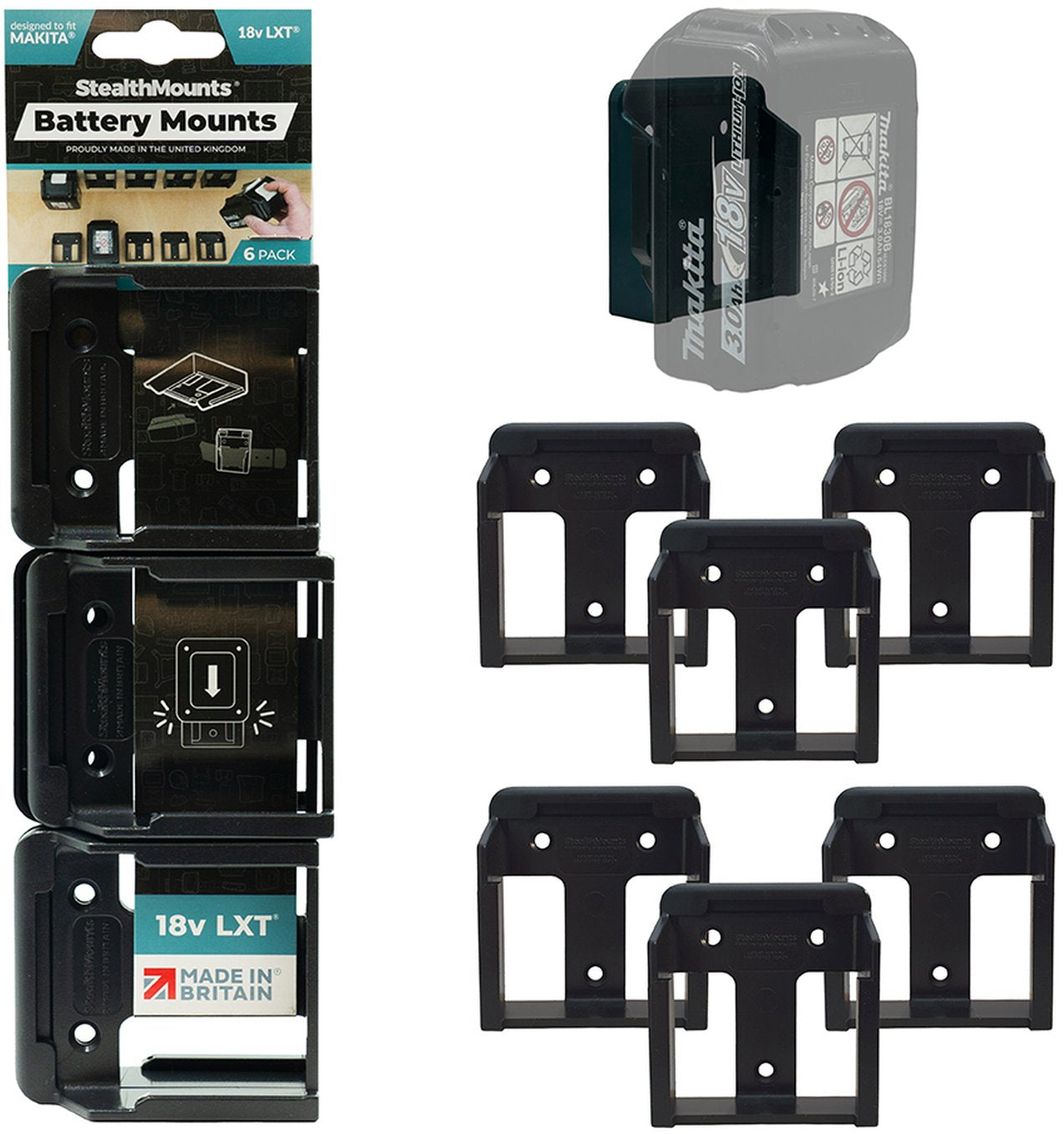 StealthMounts Battery Mounts for Makita 18V LXT, 6-Pack – Tool Nut