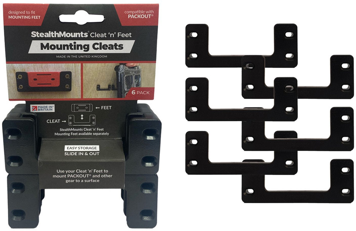 StealthMounts Cleat 'n' Feet Mounting Cleats Black, 6-Pack – Tool Nut