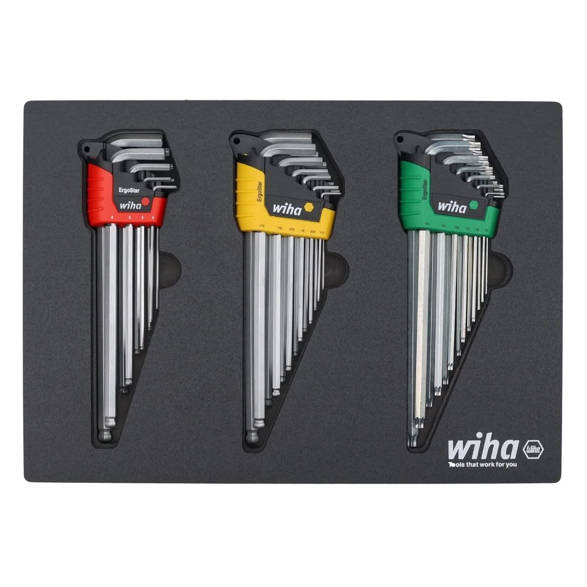 Wiha 66979-WIHA 35 Piece ErgoStar L-Key Foam Tray Set – Tool Nut