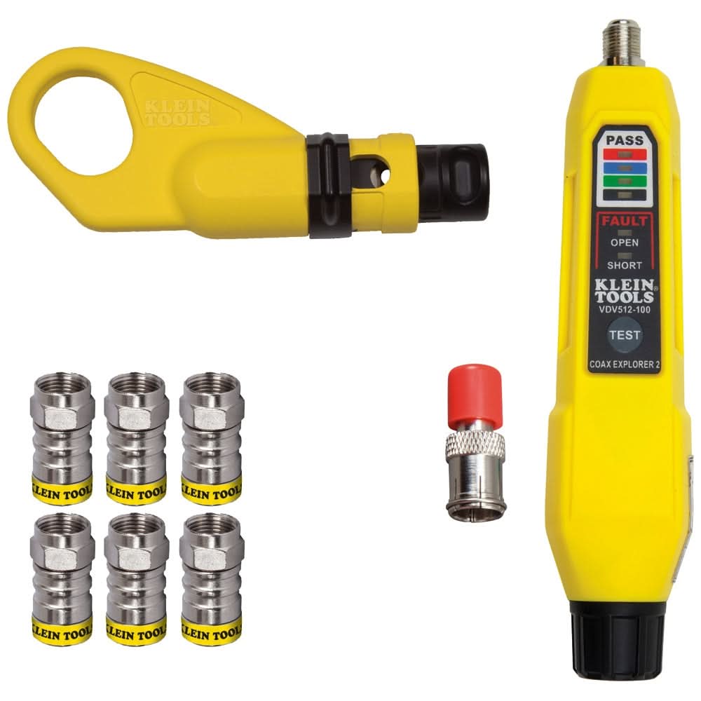 Klein Tools VDV002-820 Coax Push-On Connector Installation and Test Ki ...