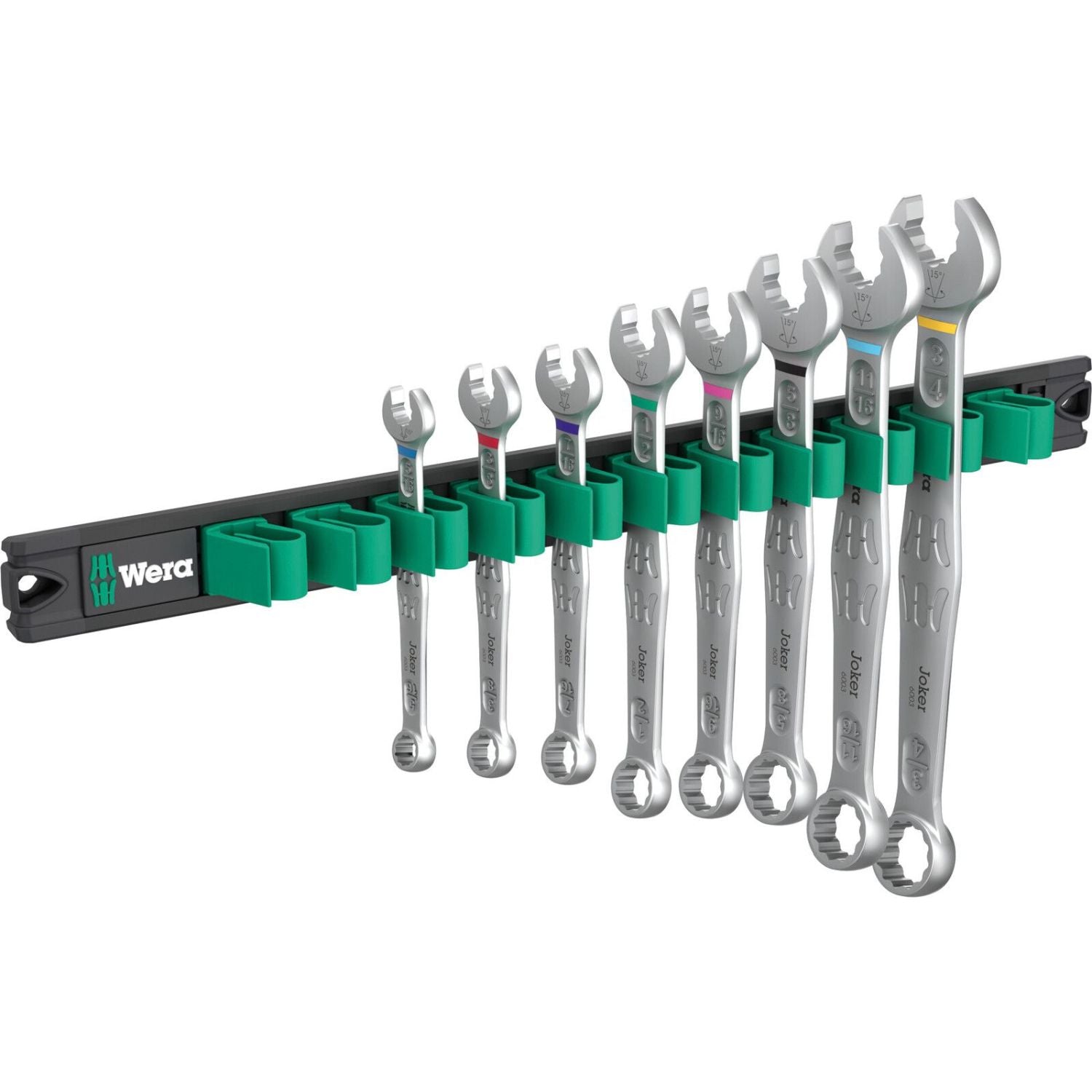 Wera 9642 Magnetic Rail 6003 Joker Imperial 1 Ring Spanner Set, 8-Piec ...