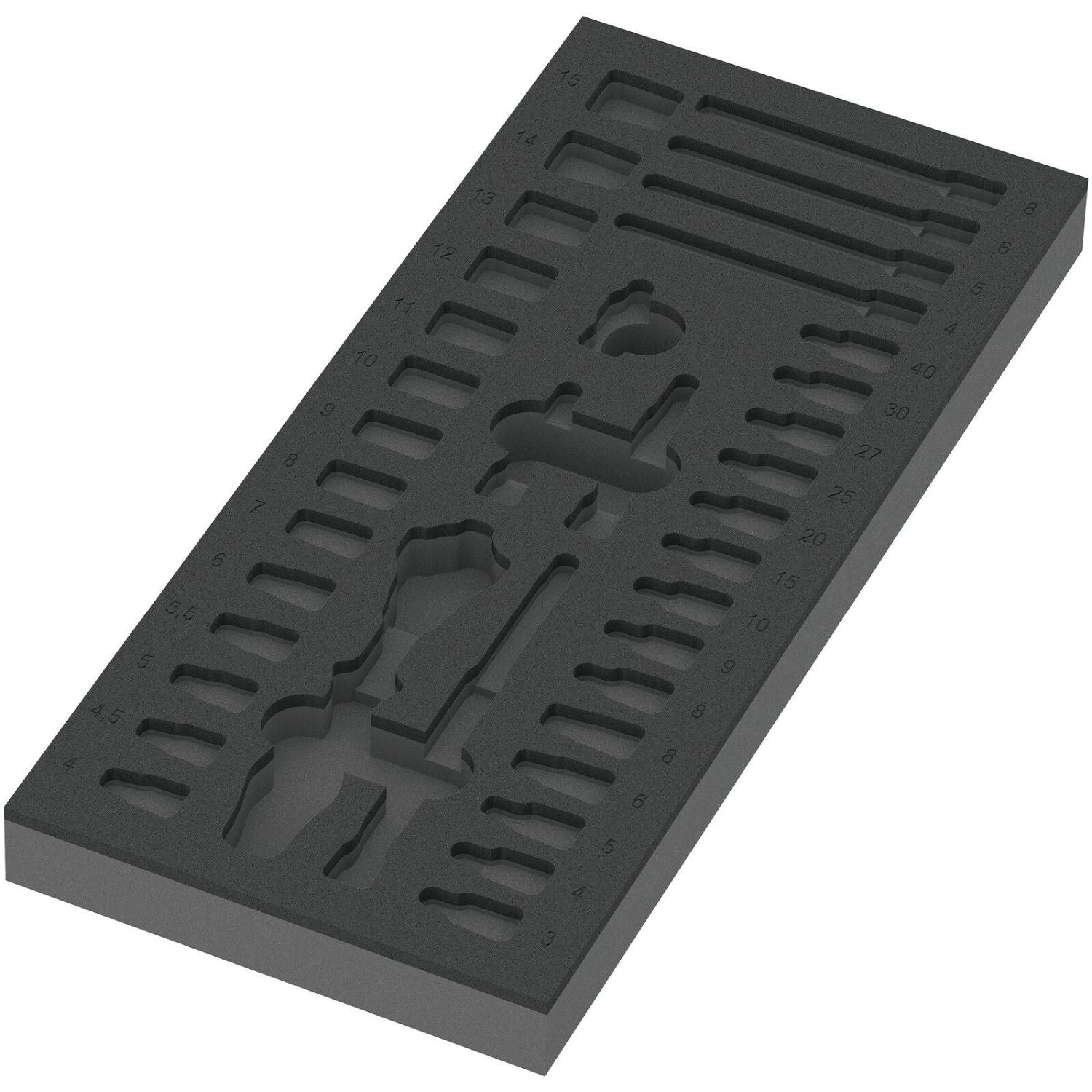 Wera 9820 Foam Insert 8000 A Zyklop 1/4-in. Ratchet Set 1, Empty, 172x ...