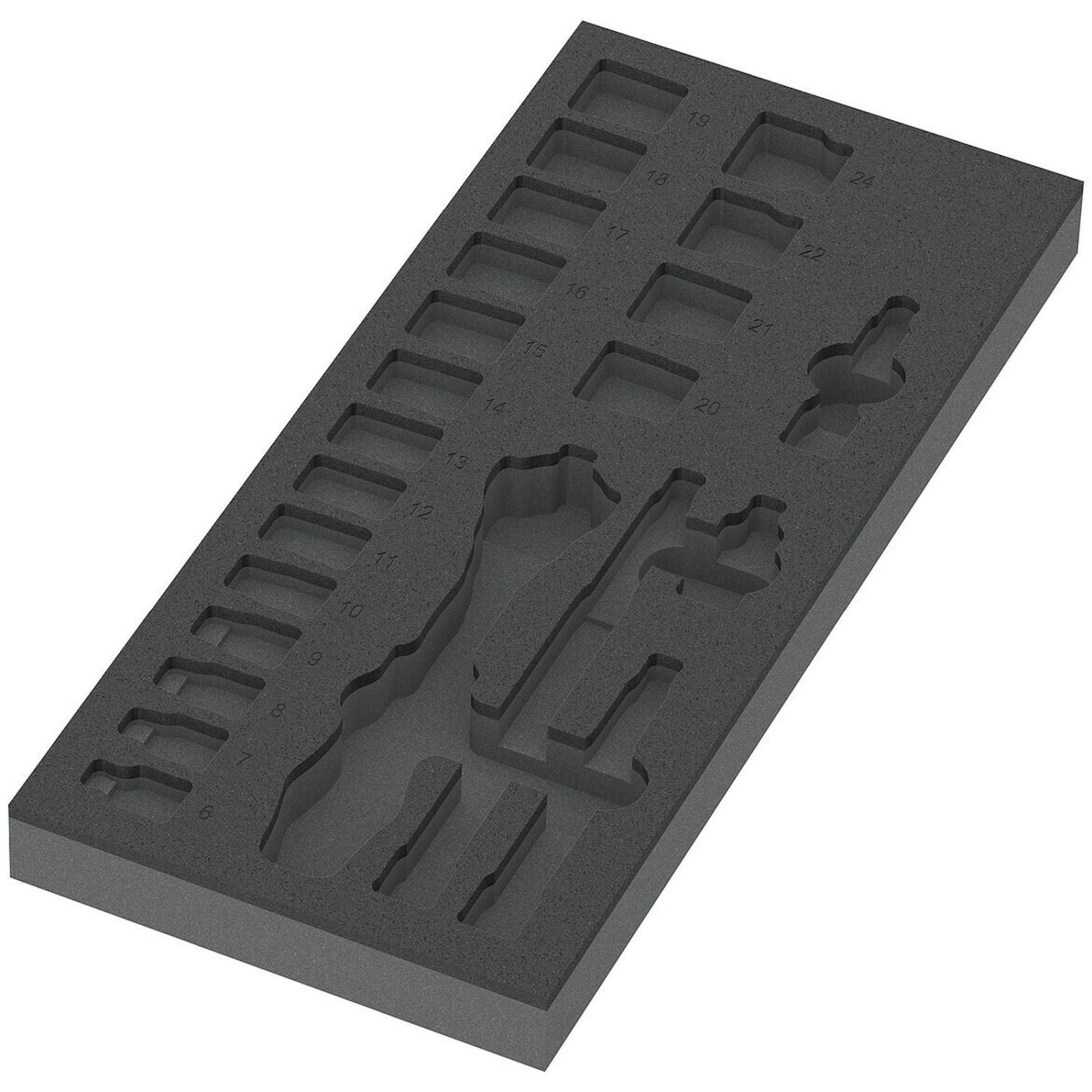 Wera 9821 Foam Insert 8000 B Zyklop 3/8-in. Ratchet Set 1, Empty, 172x ...