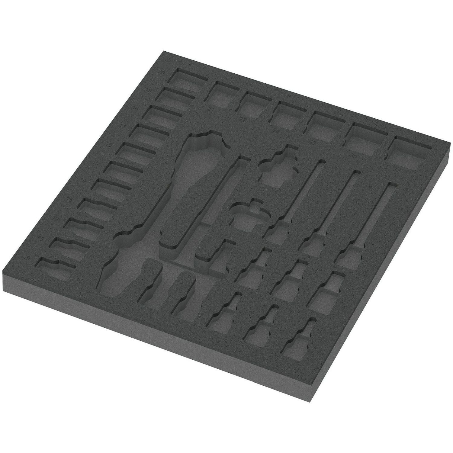 Wera 9822 Foam Insert 8000 C Zyklop 1/2-in. Ratchet Set 1, Empty, 344x ...