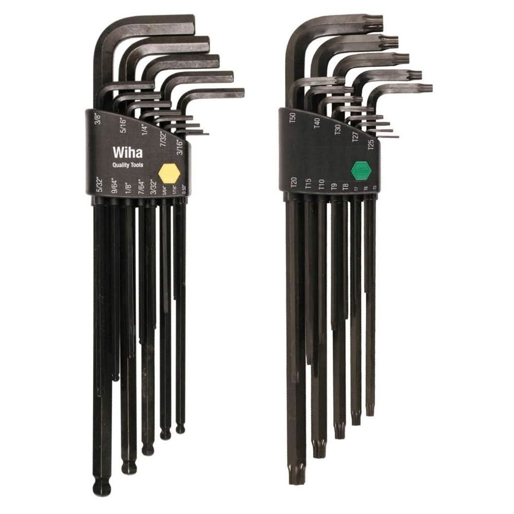Wiha 36694 Torx and Hex Ball End Inch L-Key Combo Pack 26 Piece Set ...