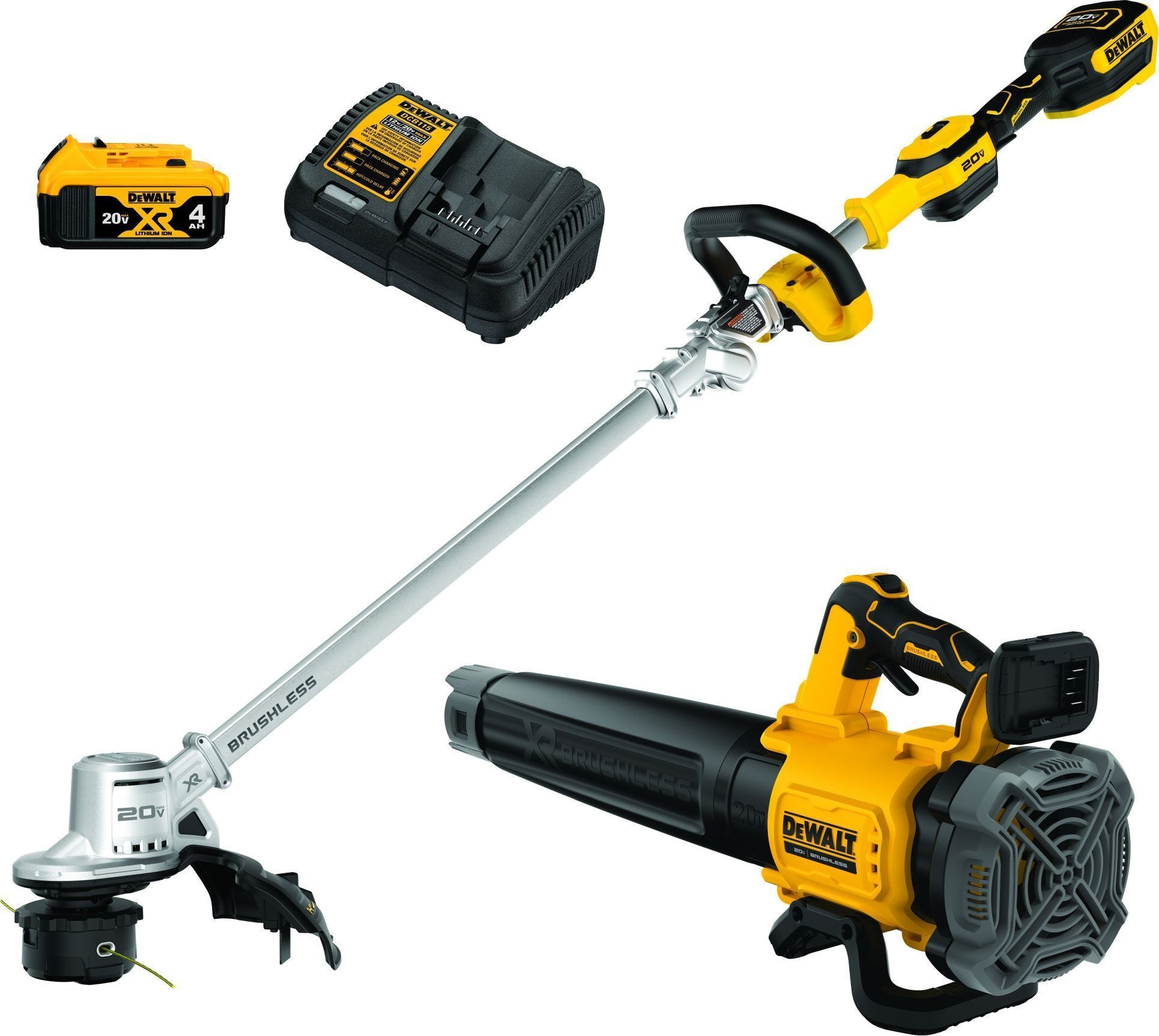 DeWalt DCKO222M1 20V MAX XR Brushless 14 Cordless Folding String Trimmer Handheld Blower Combo Kit ToolNut