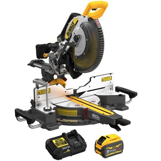 DeWalt DCS781X1 60V MAX Brushless 12 in. Double Bevel Sliding Miter Saw 9.0Ah Kit