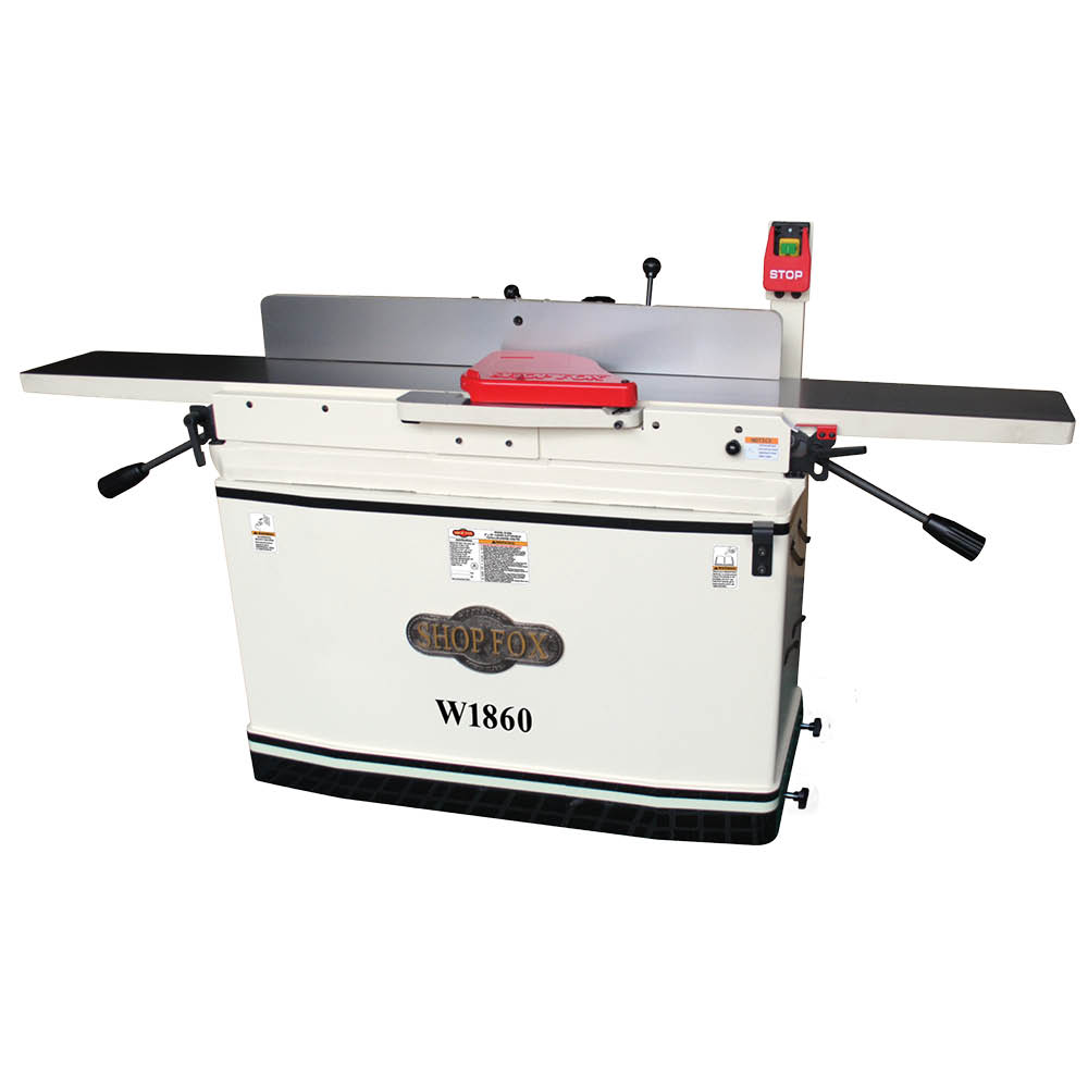 Shop Fox W1860 8 Inch x 76 Inch Parallelogram Jointer with Helical Cutterhead Mobile Base